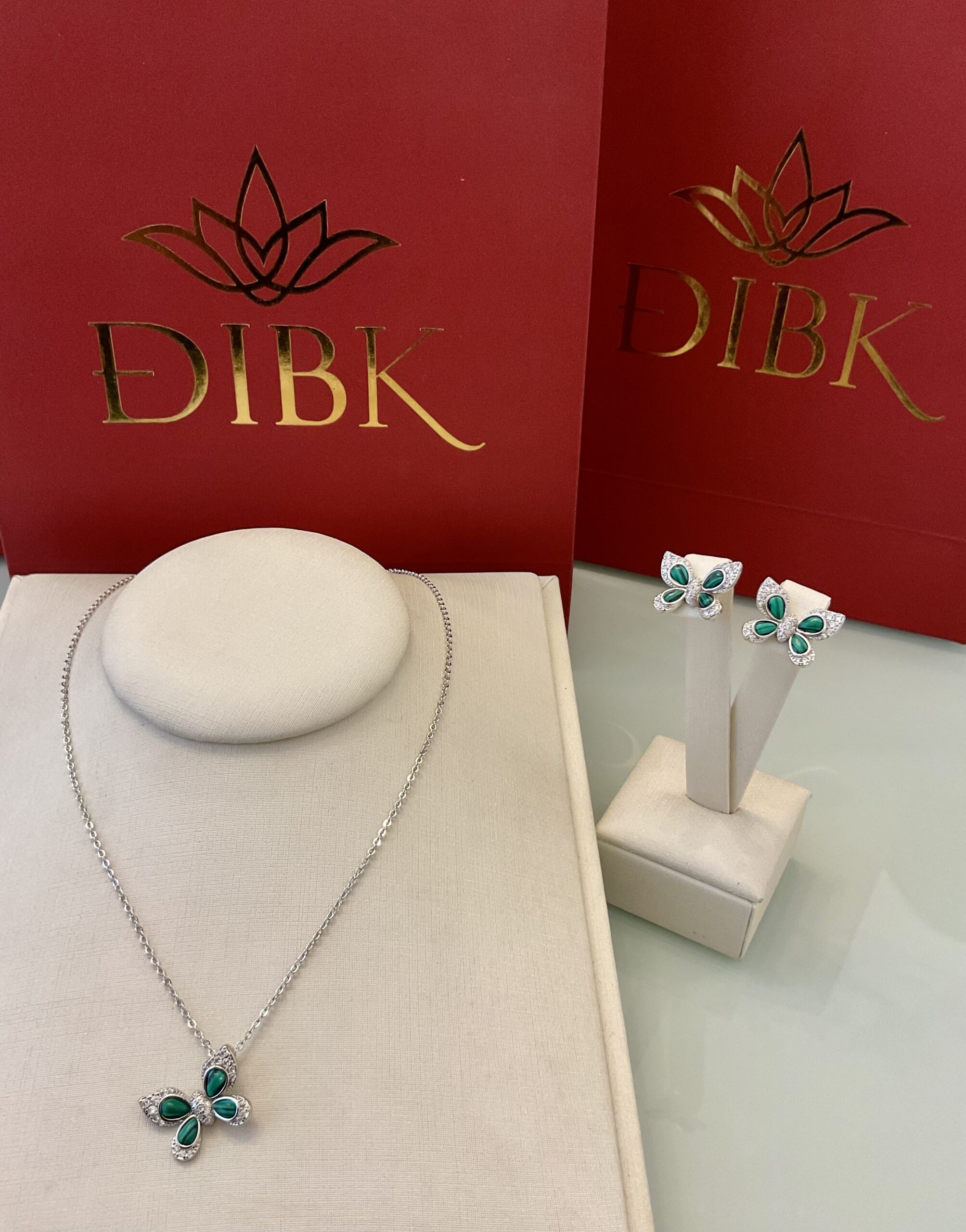 Conjunto borboleta verde - Dibk joias